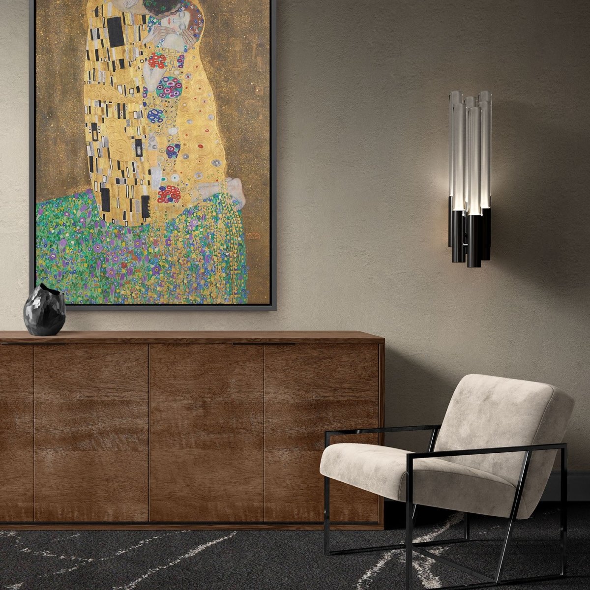 De kus van Gustav Klimt uit 1907 op een formaat en materiaal naar keuze ...