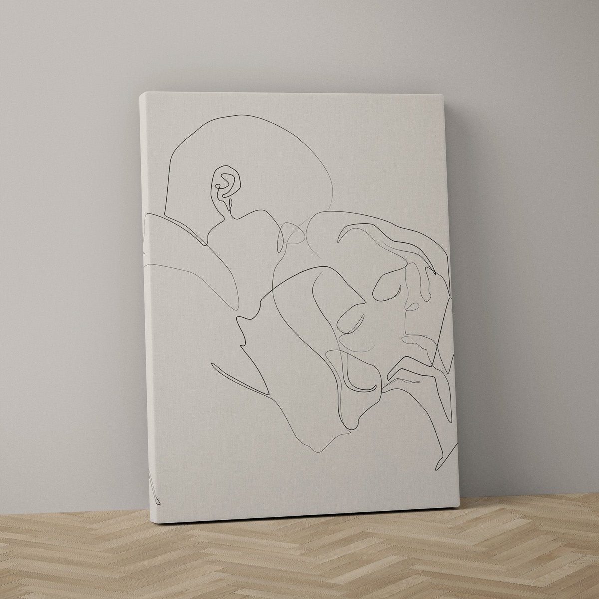 Lineart lijntekening uit de Eviori collectie op canvas, De innigheid ...